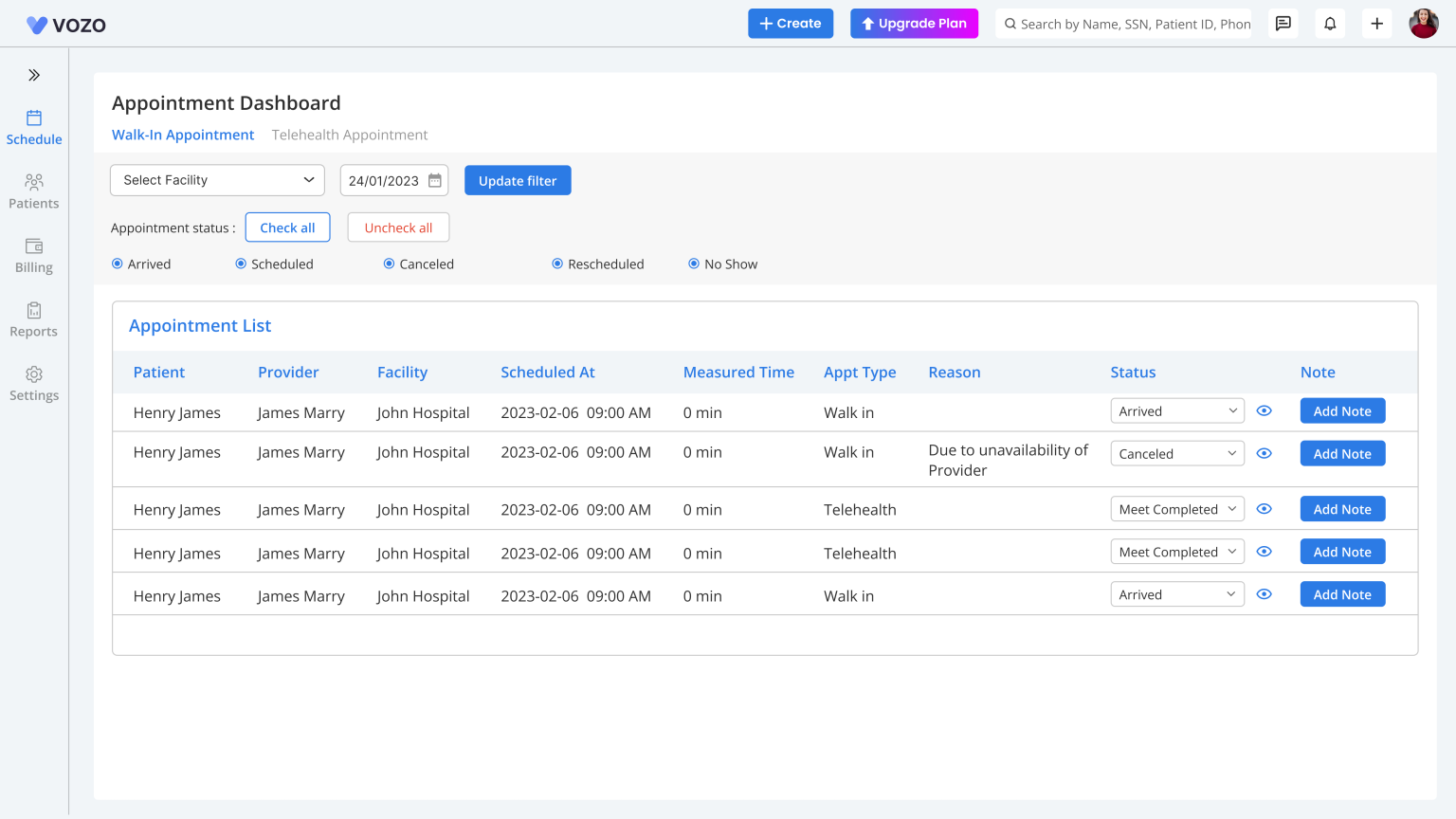 Track Appointment Status – help.vozohealth.com
