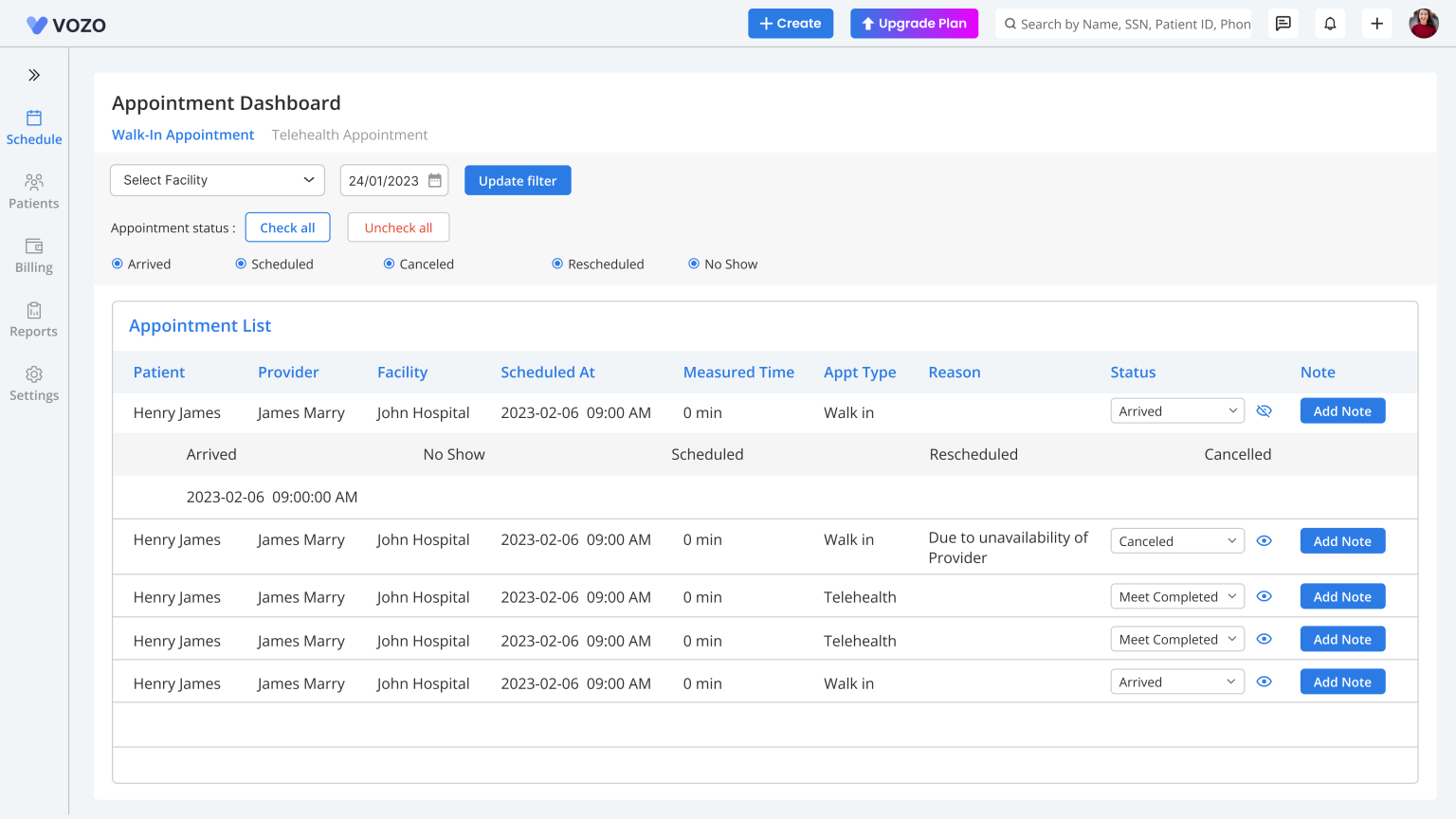 Track Appointment Status – help.vozohealth.com